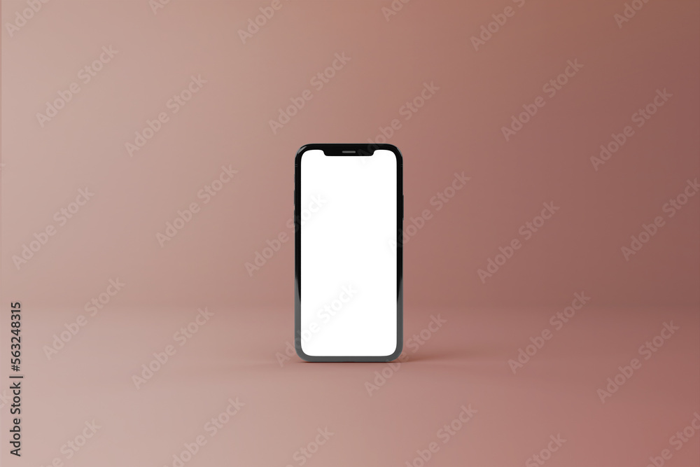 High quality mobile screen mockups design templates in front view Stock ...