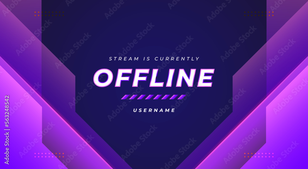 stream currently offline background with purple gradient color. modern ...