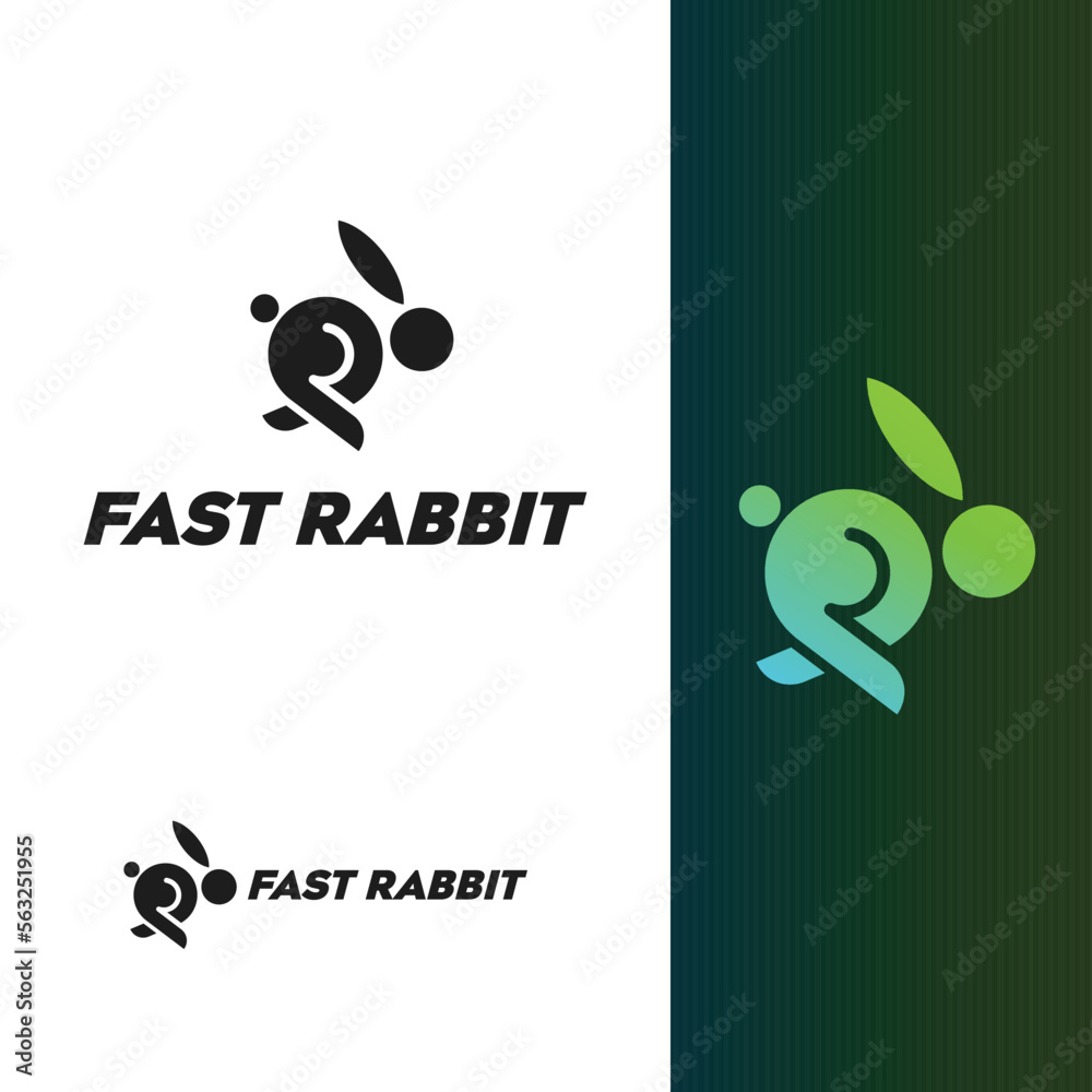 fast rabbit logo design vector illustration,rabbit logo icon for ...