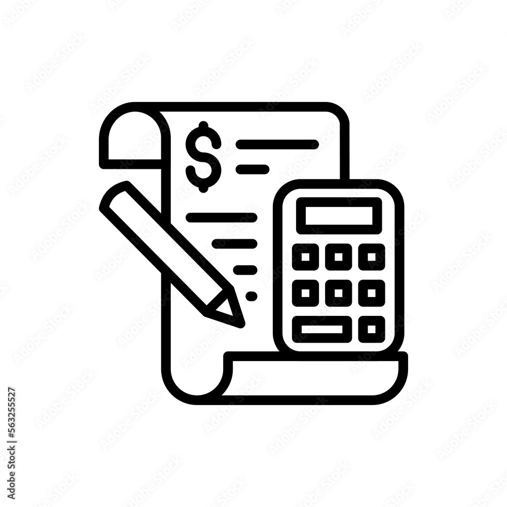 Expenses icon in vector. Logotype Stock Vector | Adobe Stock