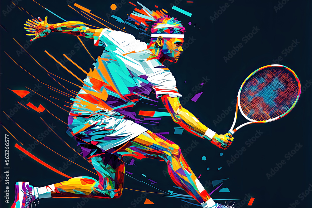 Tennis Abstrakt Tennisspieler in Action Tennissport Background Display ...