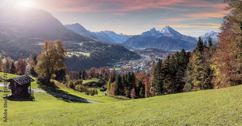 Gorgeous mountain scenery in the Bavarian Alps. Scenic image of nature ...