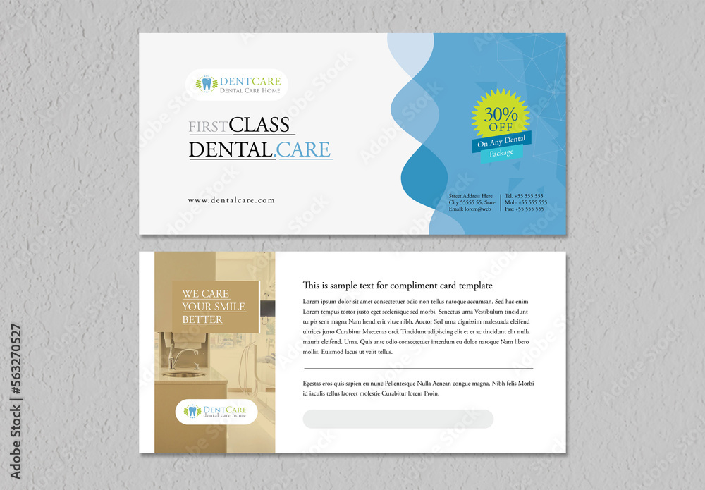 Dental Compliment Card Stock Template | Adobe Stock