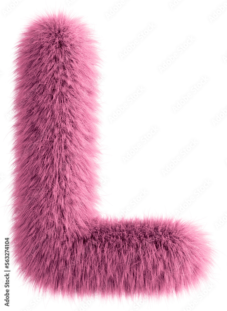 Pink 3D Fluffy Letter L Stock Illustration | Adobe Stock