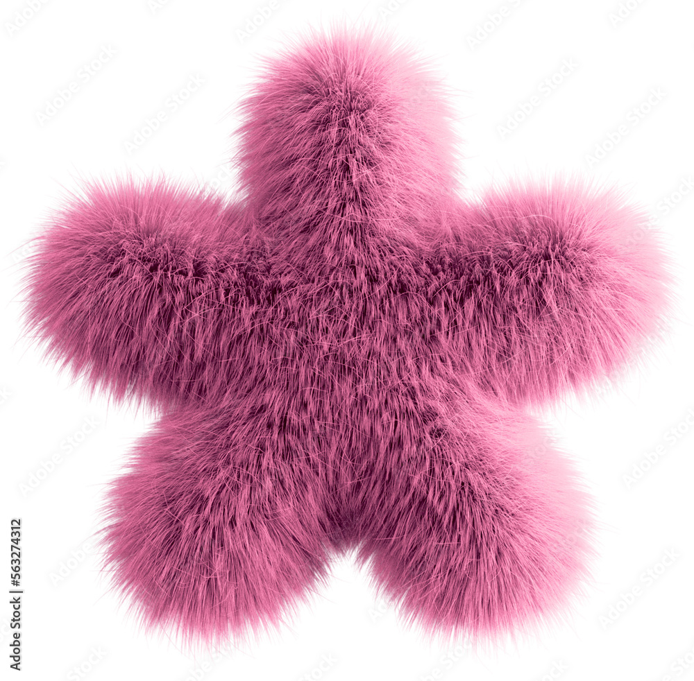 Pink 3D Fluffy Symbol Asterisk Stock Illustration | Adobe Stock