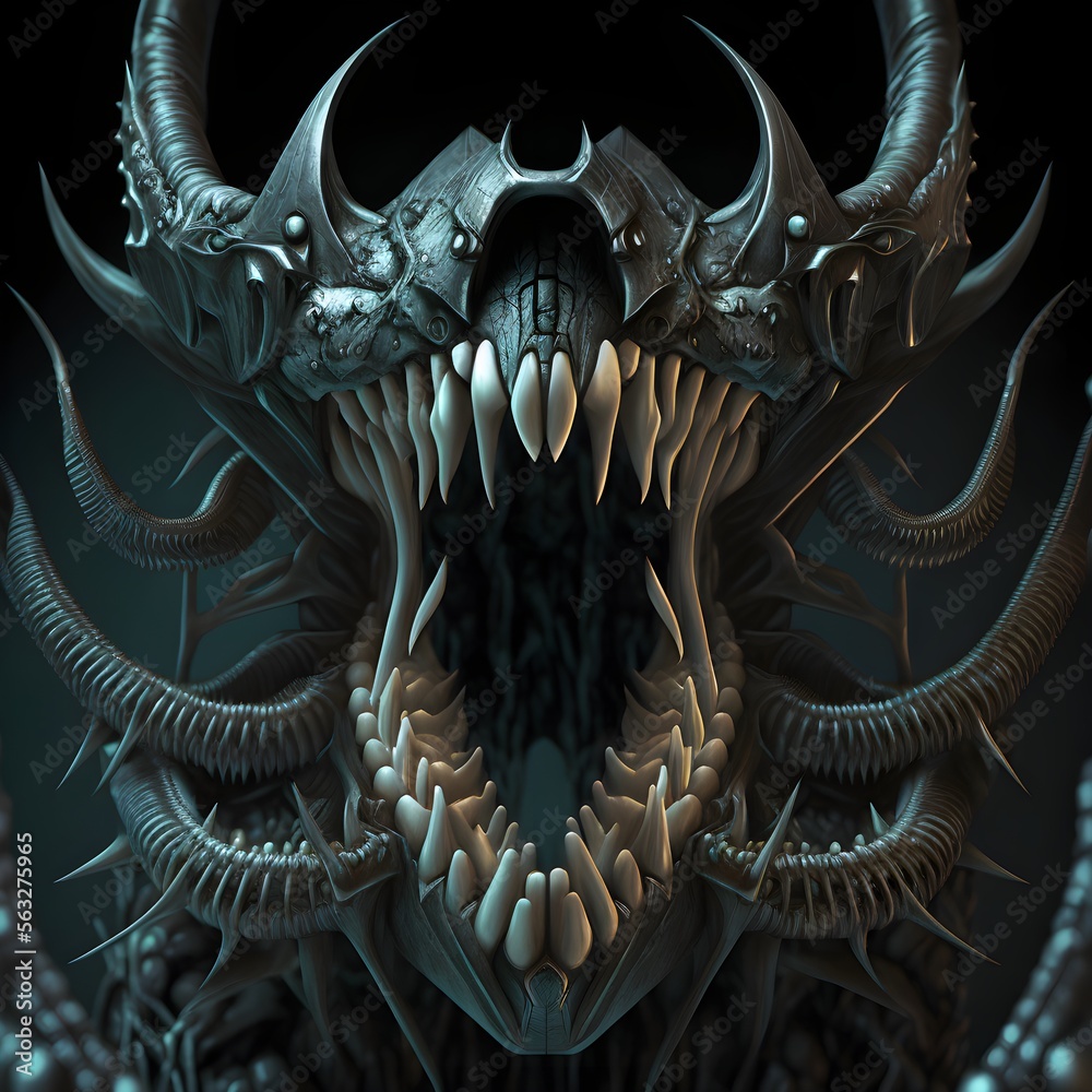 horrifying matrix of claws teeth fangs stingers jaws and bones texture ...