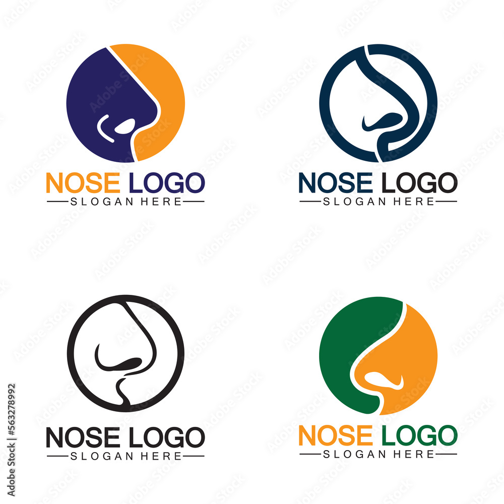 Nose logo design vector template, Organs logo design concept, Icon ...