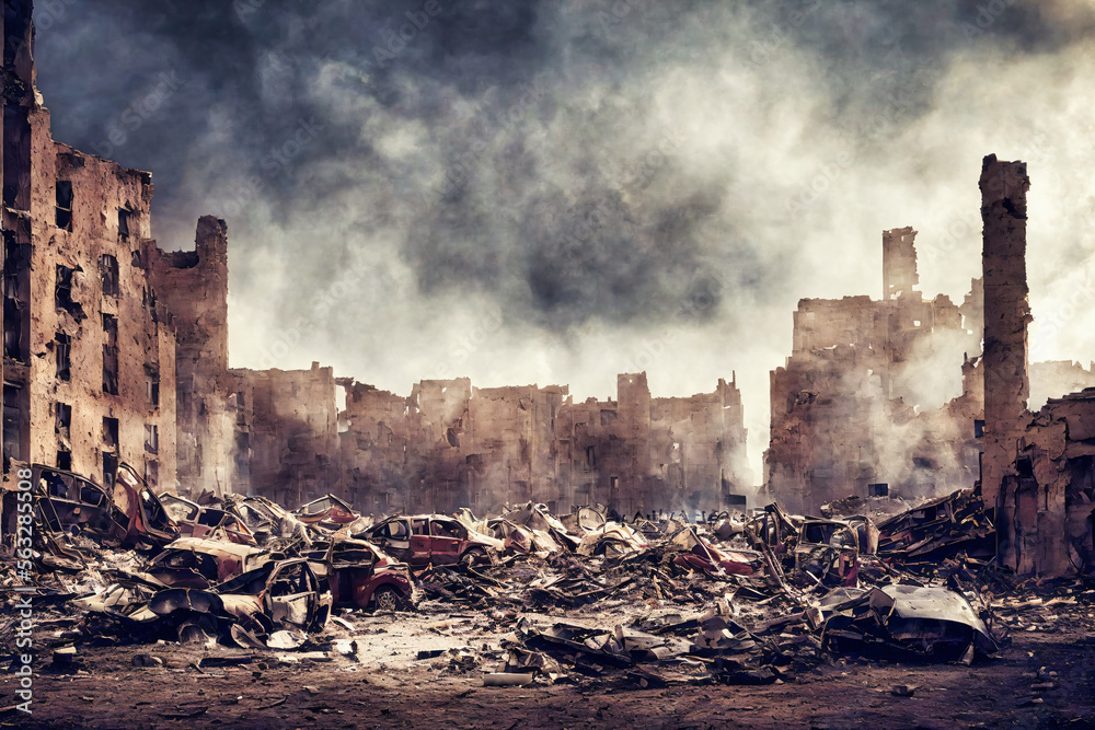 Destroyed City Street View