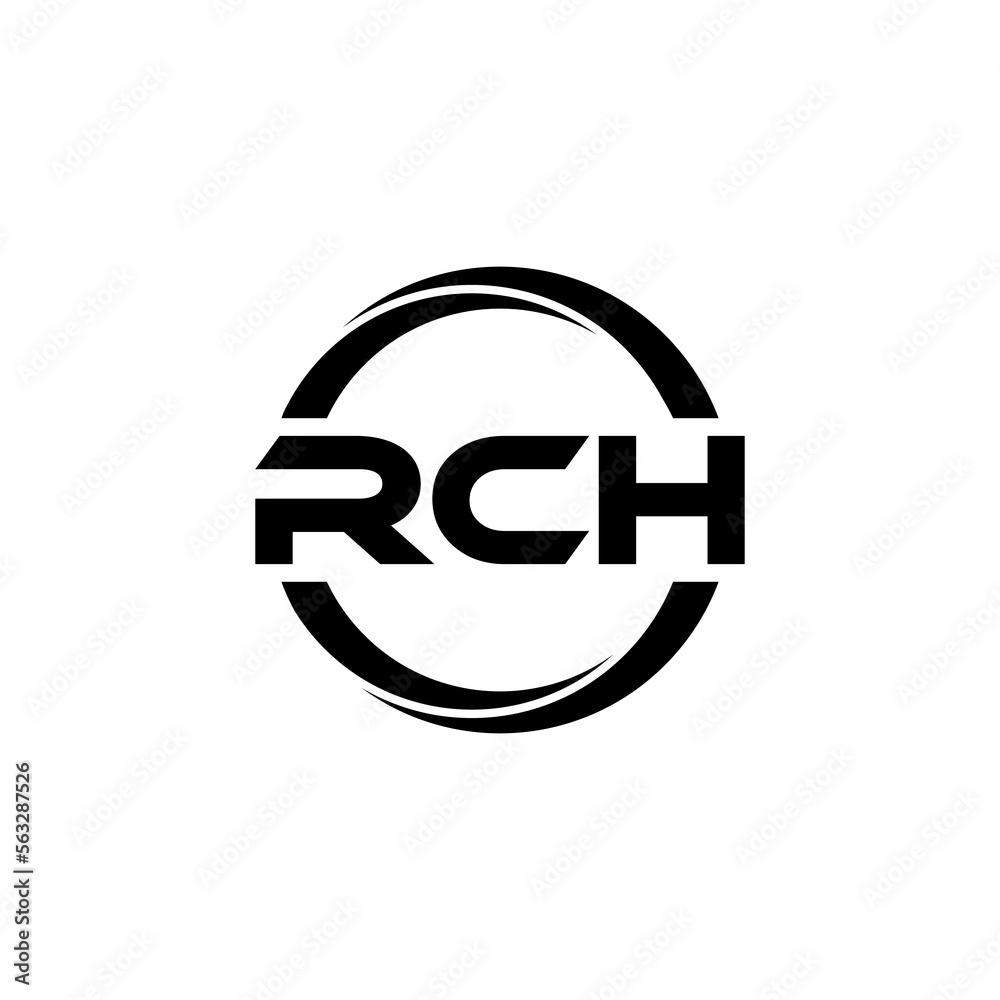 RCH letter logo design with white background in illustrator, cube logo ...