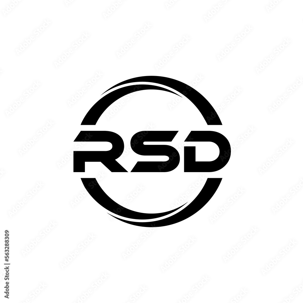 RSD letter logo design with white background in illustrator, cube logo ...