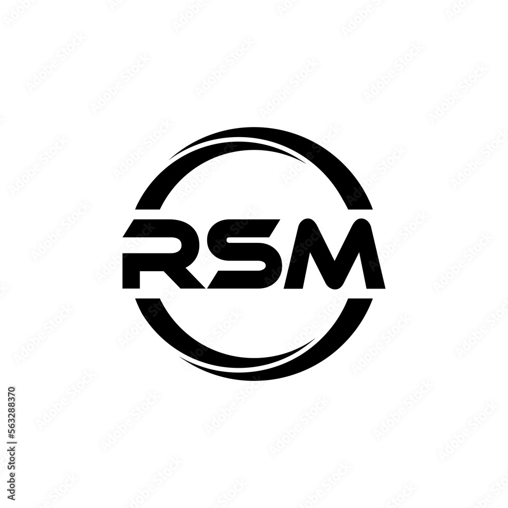 RSM letter logo design with white background in illustrator, cube logo ...