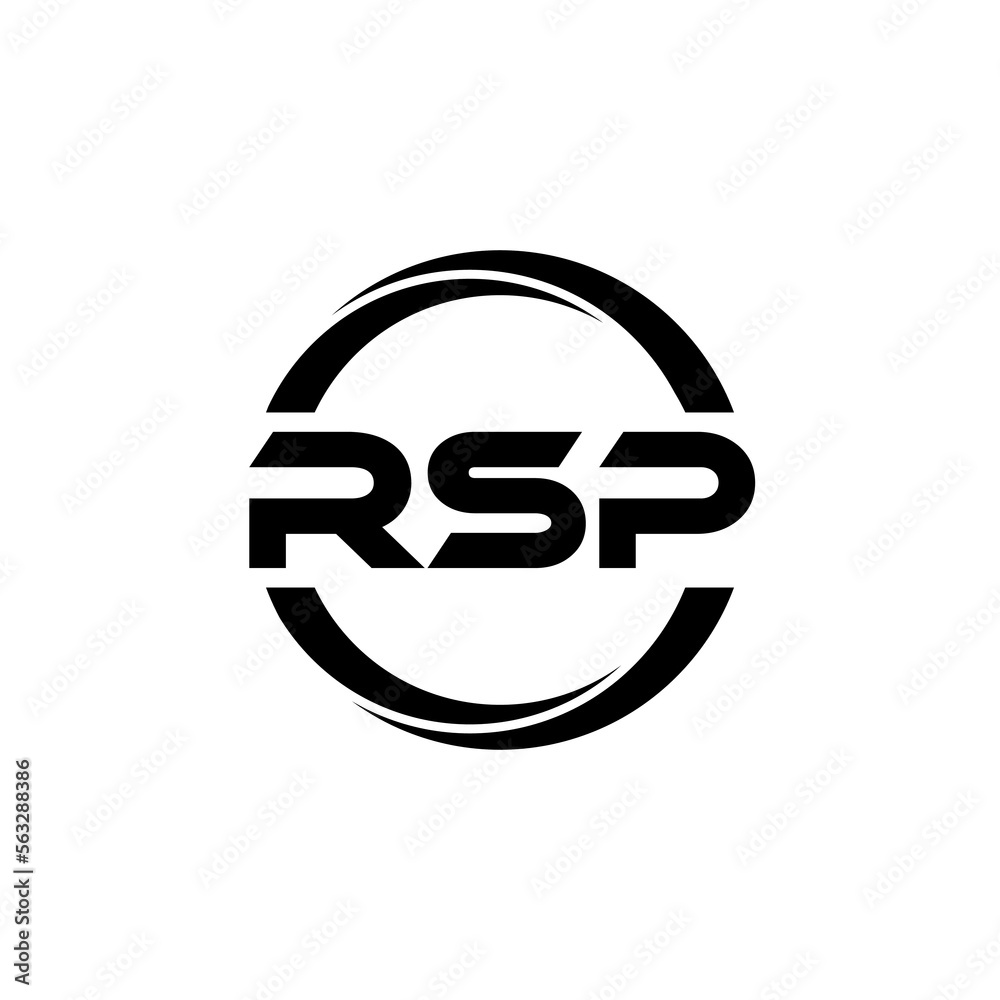 RSP letter logo design with white background in illustrator, cube logo ...
