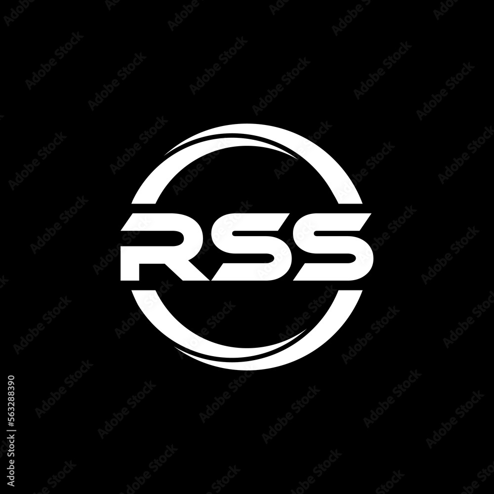 RSS letter logo design with black background in illustrator, cube logo ...