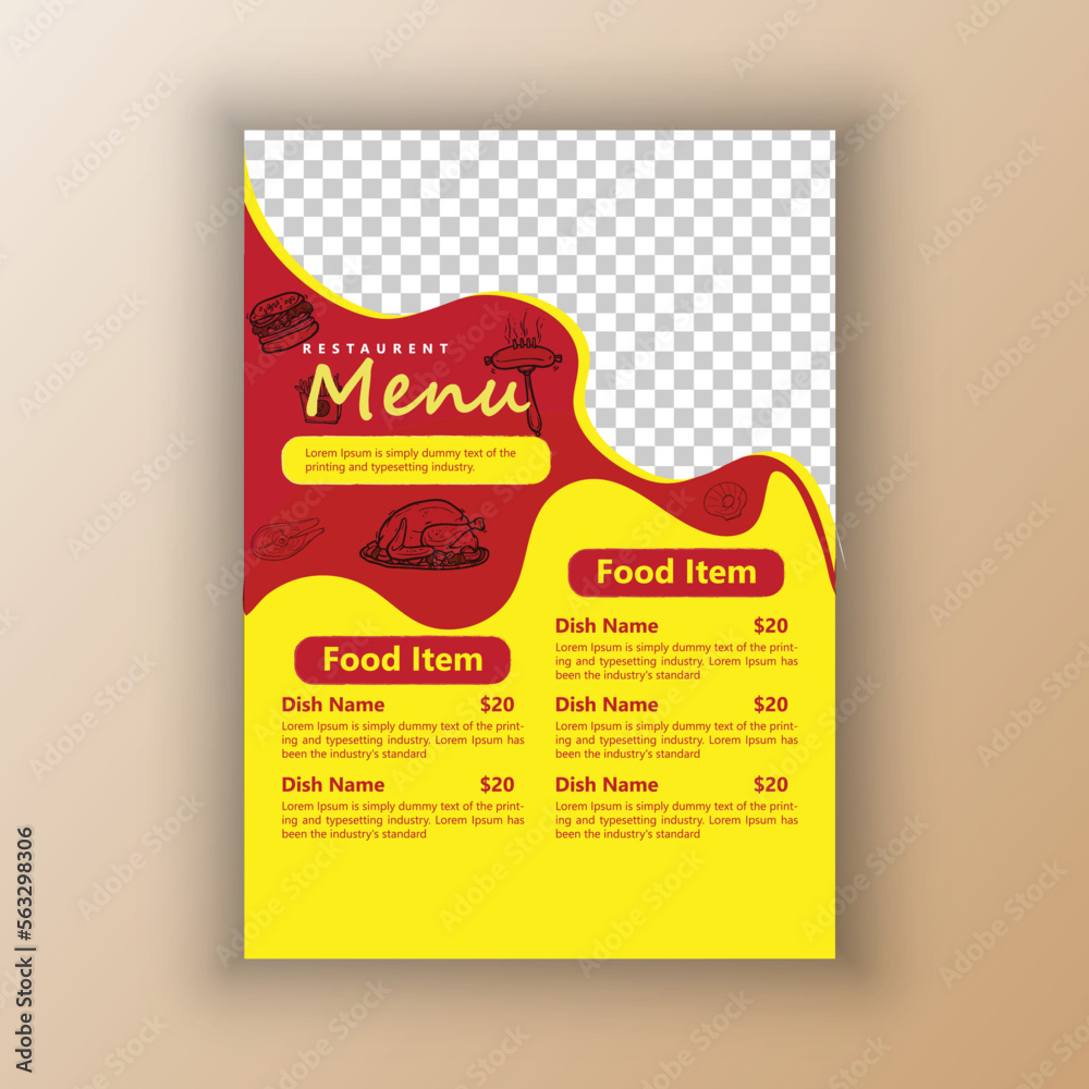 Restaurant menu design. Vector brochure template for cafe, coffee house ...