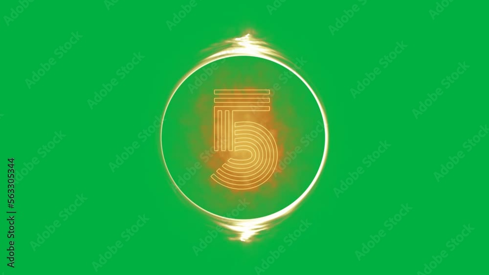 3D countdown timer in orange color number from 10 to 0 on Green Screen ...