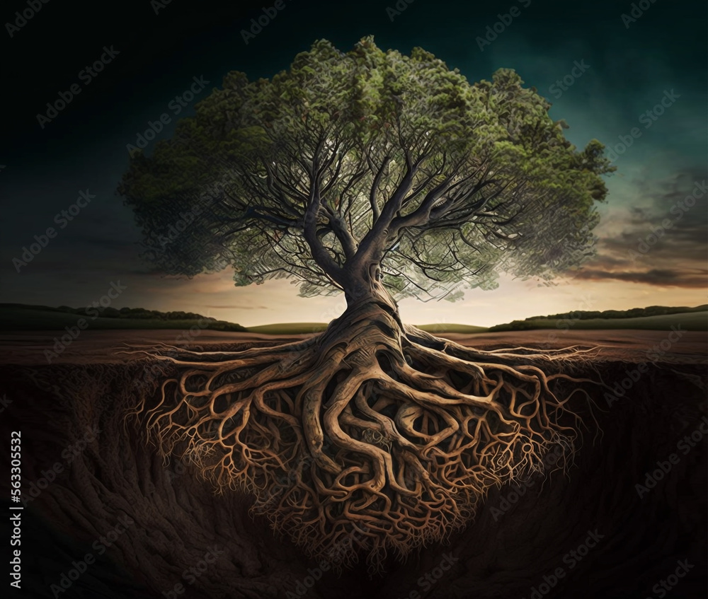 Plant Roots Side View