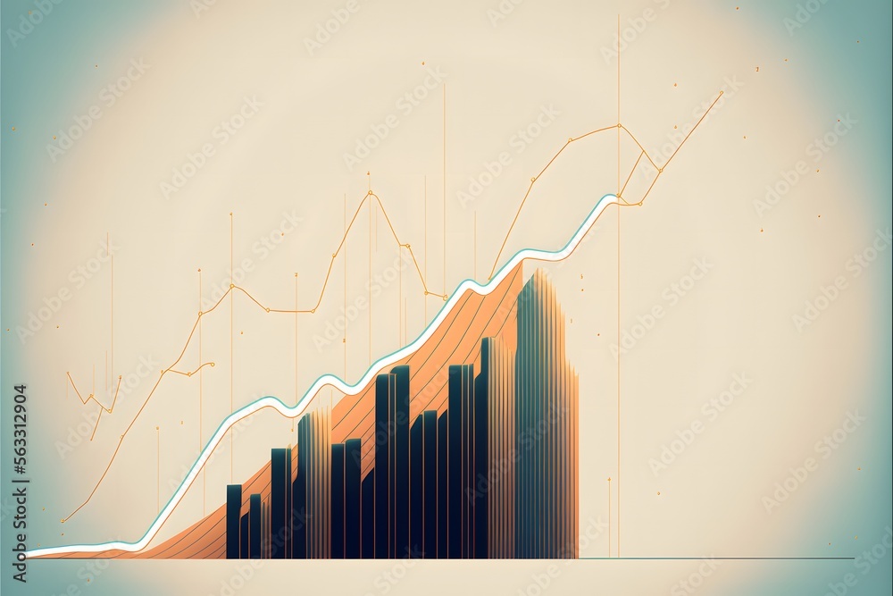 Increasing Bar Charts. Orange and Blue. Graphs. Business Presentation ...