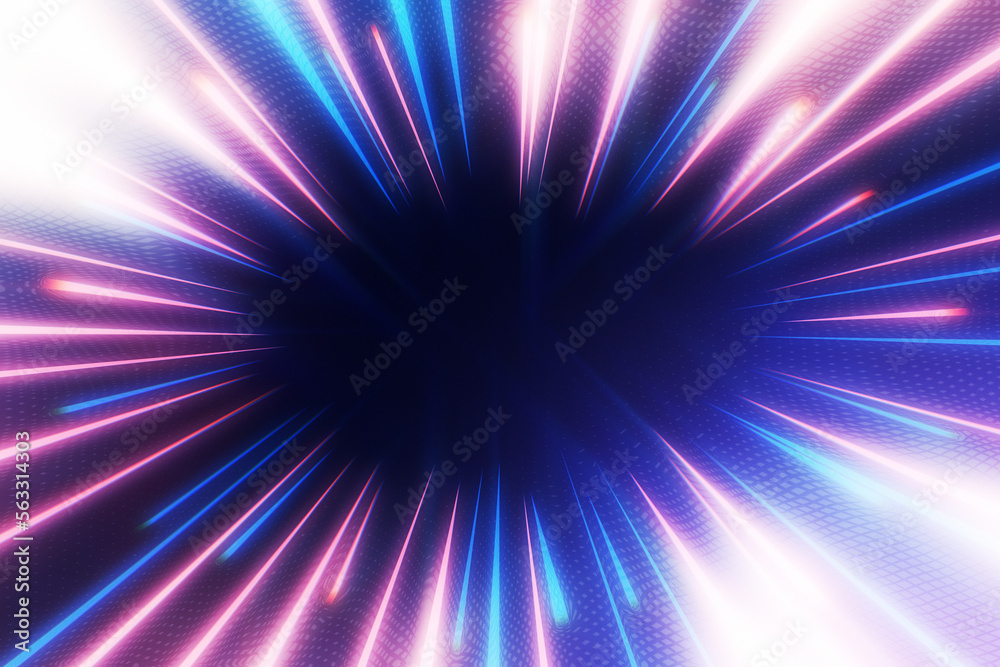 Colorful neon abstract starburst explosion border. Glowing particles ...