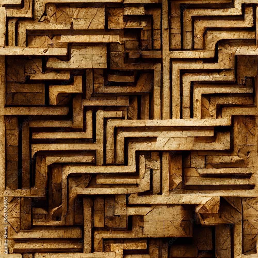 rectangular maze drawn on a sheet of paper displacement height soft map ...