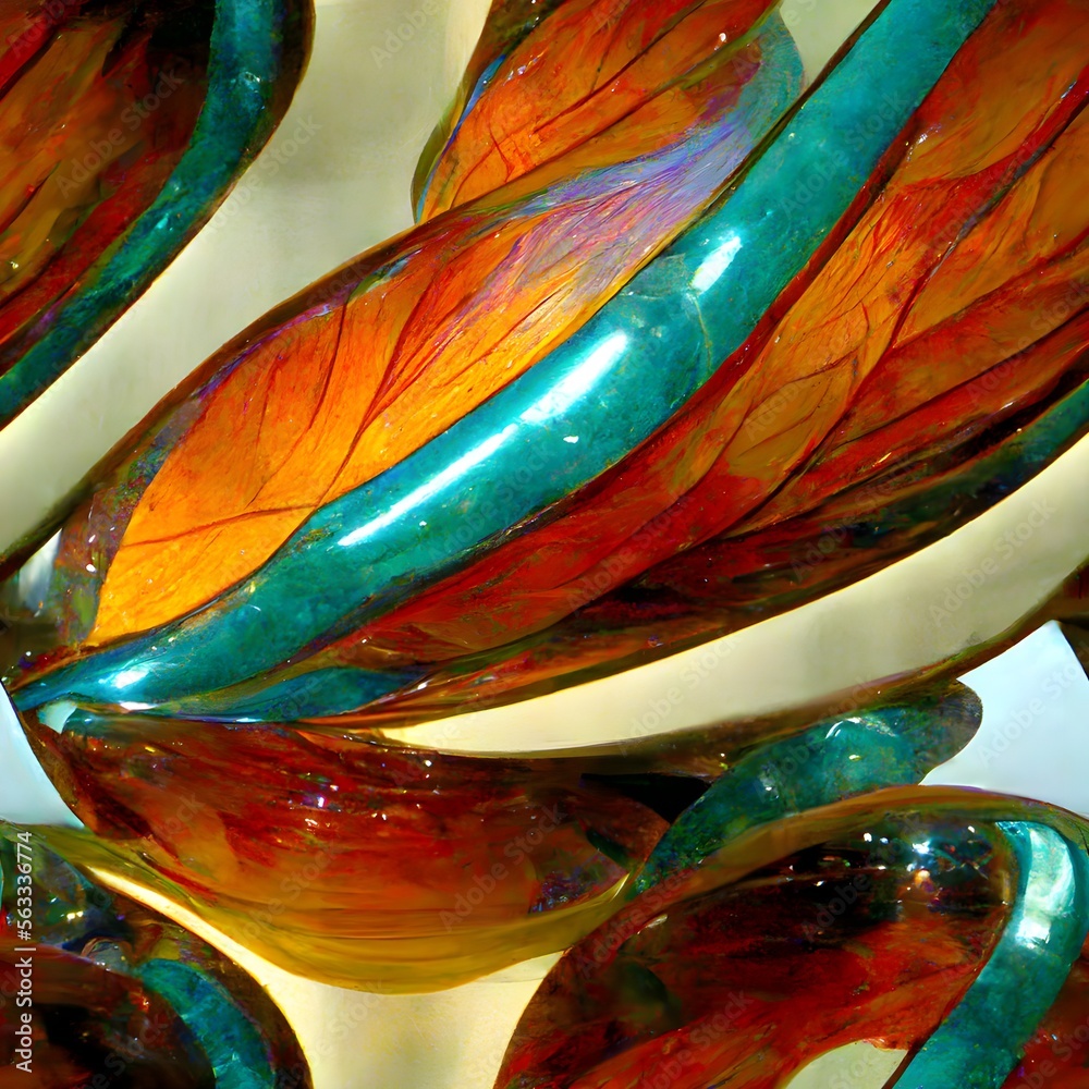 Blown glass structures prismatic organic abstract shapes concept art ...