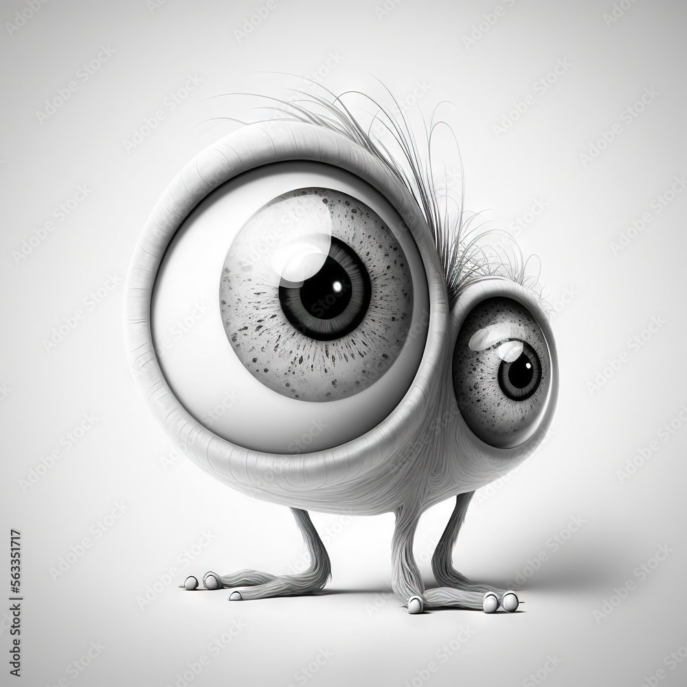 a cartoon character with big eyes and a weird look on his face ...