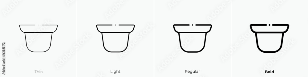 cervical cap icon. Linear style sign isolated on white background ...