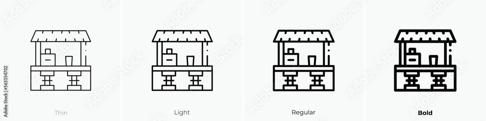 beach bar icon. Thin, Light Regular And Bold style design isolated on white background Stock ...