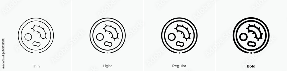bacteria icon. Thin, Light Regular And Bold style design isolated on ...