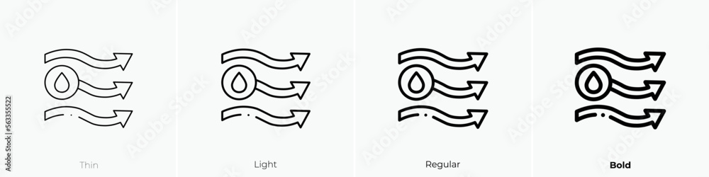 air flow icon. Thin, Light Regular And Bold style design isolated on ...