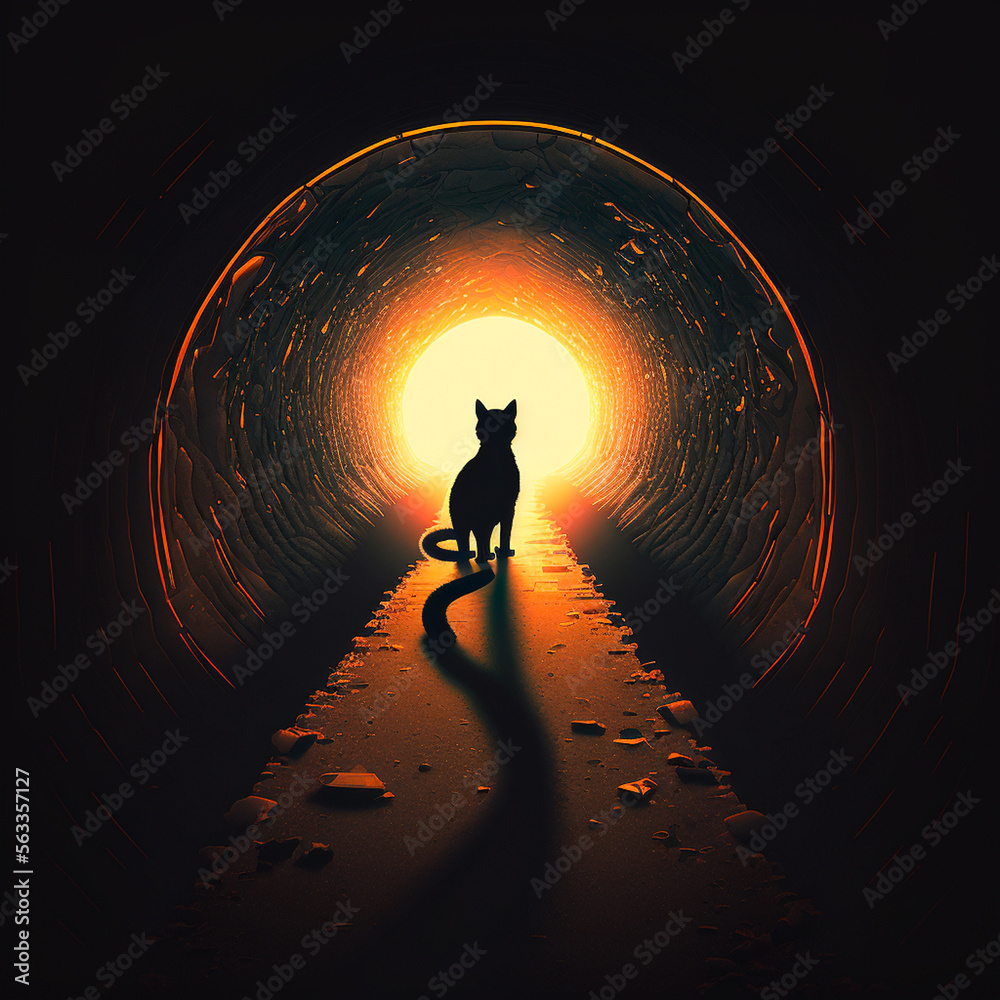 Rainbow Bridge Rainbow Cat Death Rainbow cute Cat Tunnel GENERATIVE AI ...