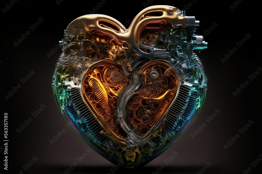 Heart of machine, generative AI, machine heart, mechanical heart, heart ...