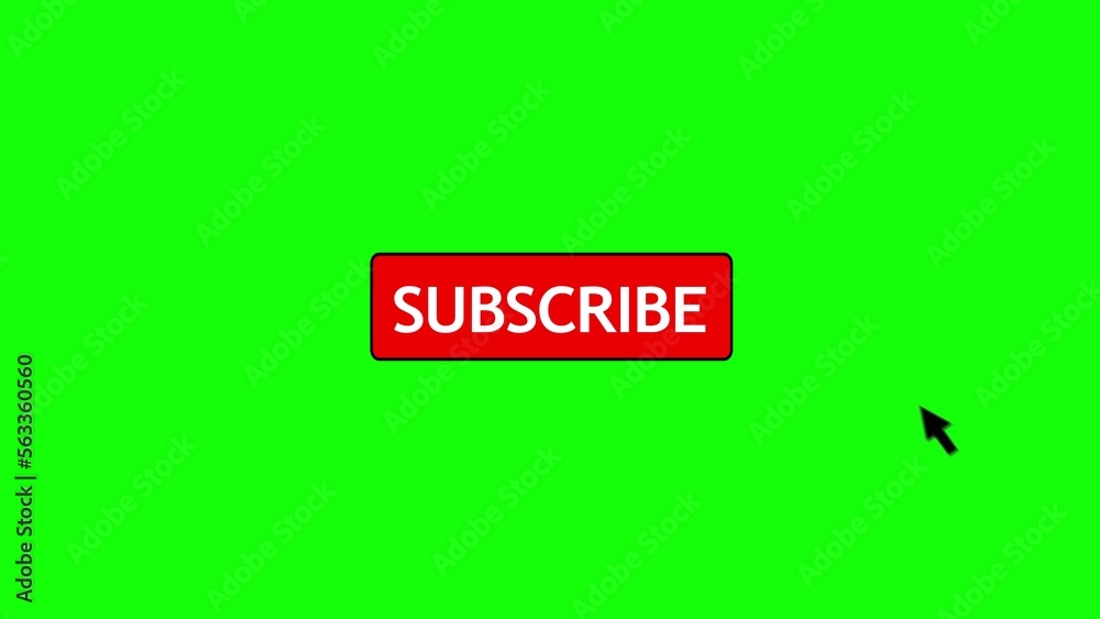 Click on the subscribe youtube button on a green background. Abstract ...