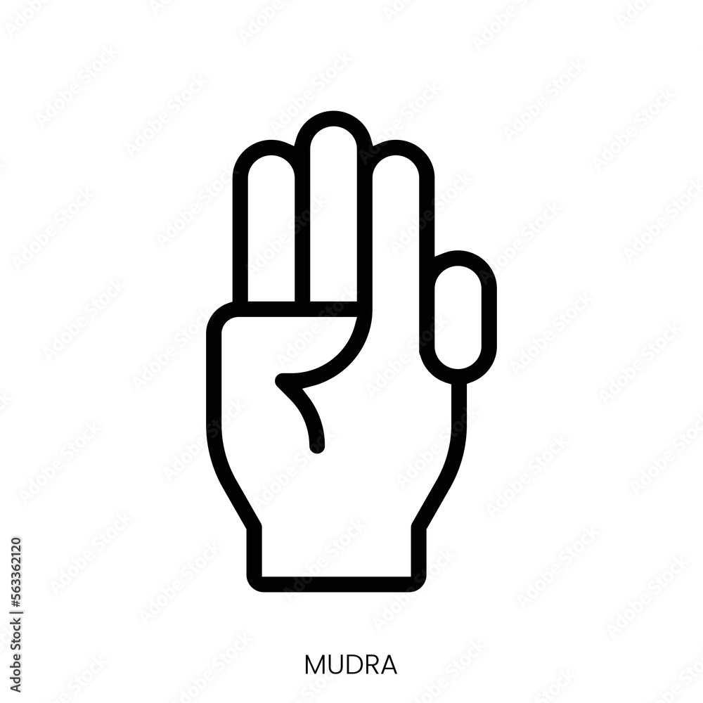 mudra icon. Line Art Style Design Isolated On White Background Stock ...