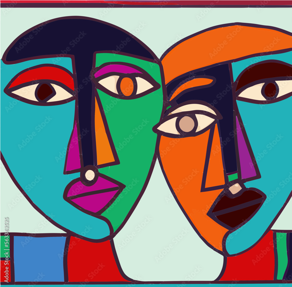 The image is called "Pleased Expression". It is a modern art ...