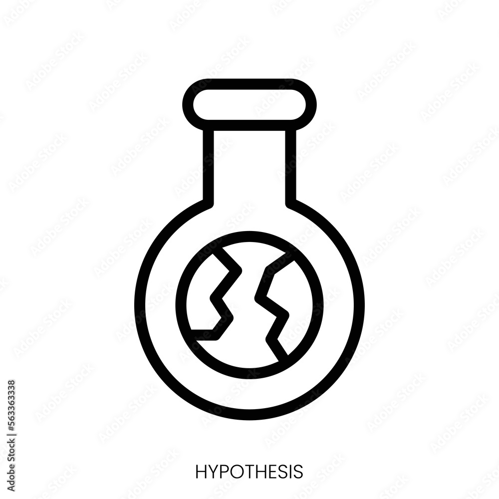 hypothesis icon. Line Art Style Design Isolated On White Background ...