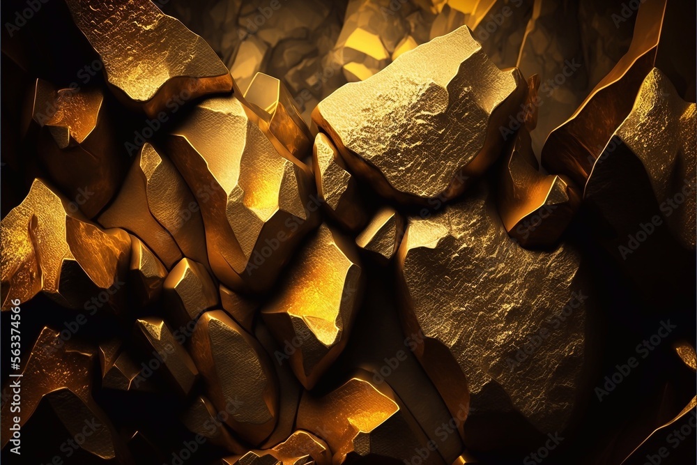 luxury gold mineral rock background, wealth finance, generative ai ...