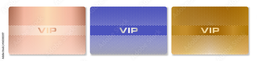 Set of VIP membership card templates in a modern metal style. For clubs ...