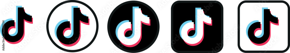 Vettoriale Stock Tik Tok logo. Tik Tok logo set. Play button of tiktok ...