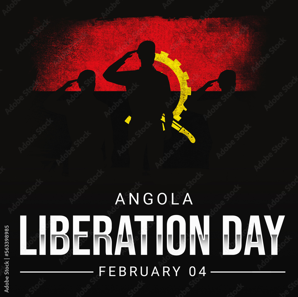 Angola Liberation Day Wallpaper with Typography and Flag in the backdrop Stock Illustration ...