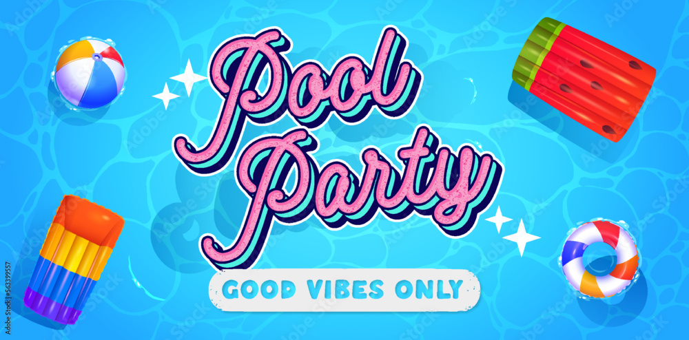 summer holiday background with pool party. Pool party invitation vector ...