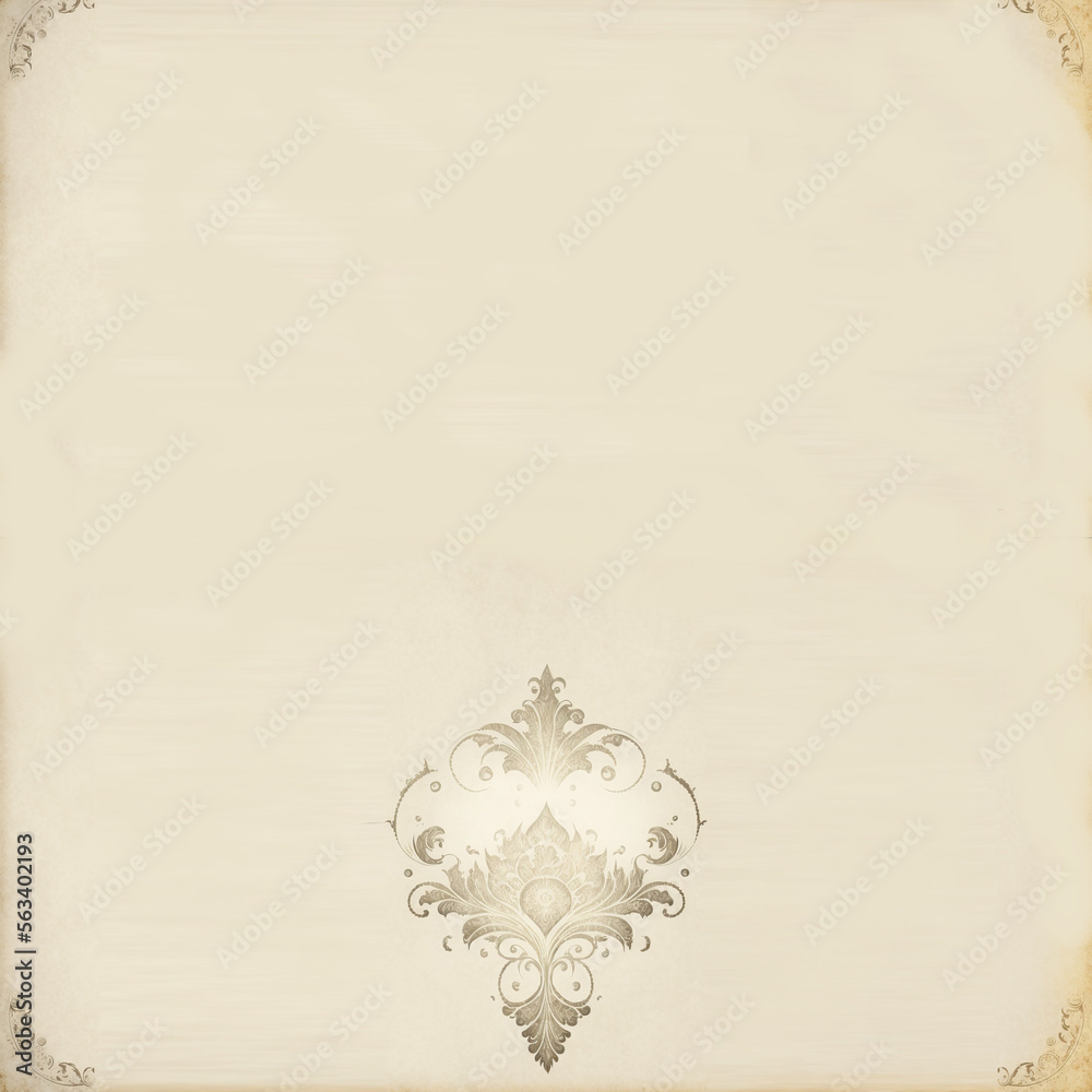 Faded paper background texture with faint glowing damask patterns ...