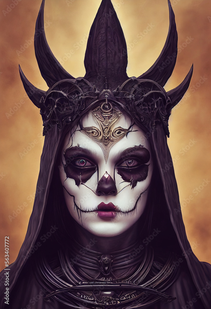 Undead Demon Queen in Elaborate Make-Up and Crown. [Fantasy / Historic ...