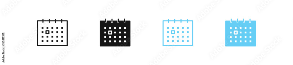Calendar event icon. Date reminder symbol. Schedule plan signs ...