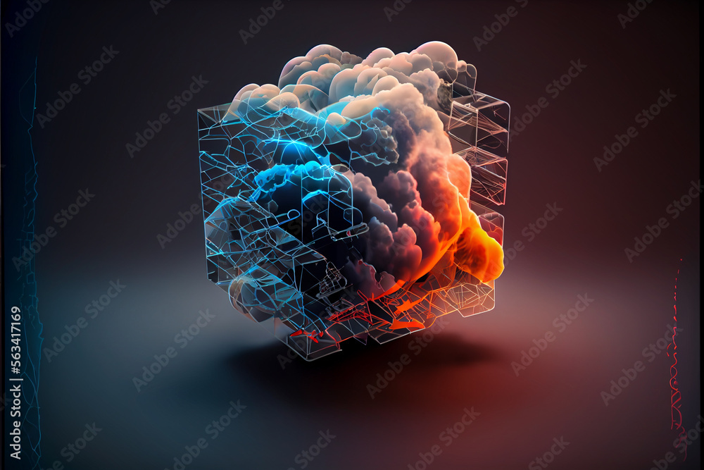 Cloud computing concept.Abstract cloud connection technology background ...