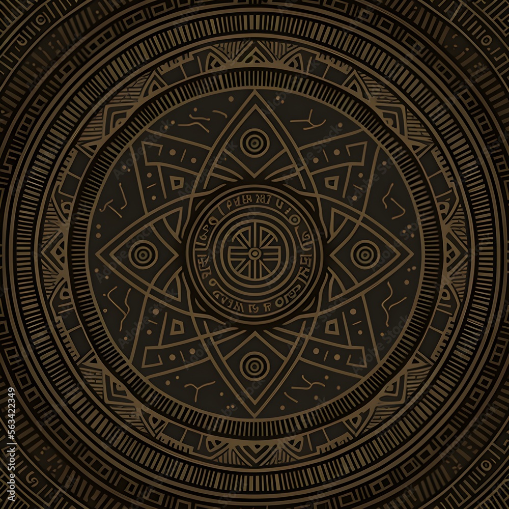 Elven magic circle with Germanic lines Seamless repeating pattern ...