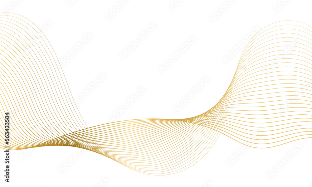 Abstract gold gradient wave element for design. Digital frequency track ...