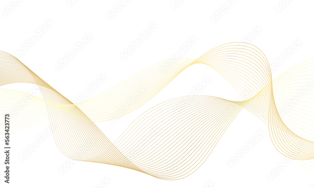 Abstract gold gradient wave element for design. Digital frequency track ...