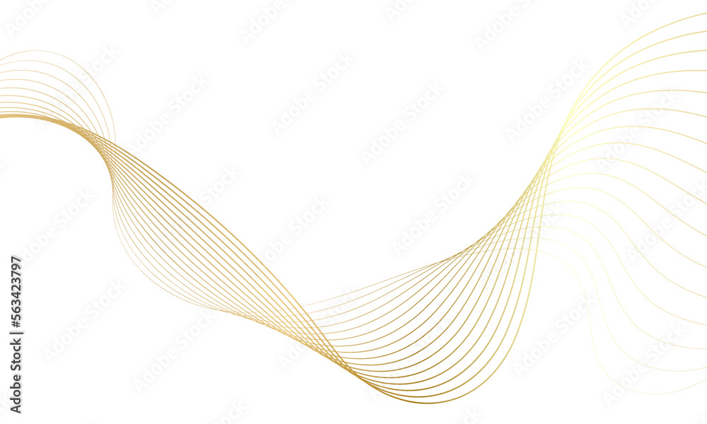 Abstract gold gradient wave element for design. Digital frequency track ...