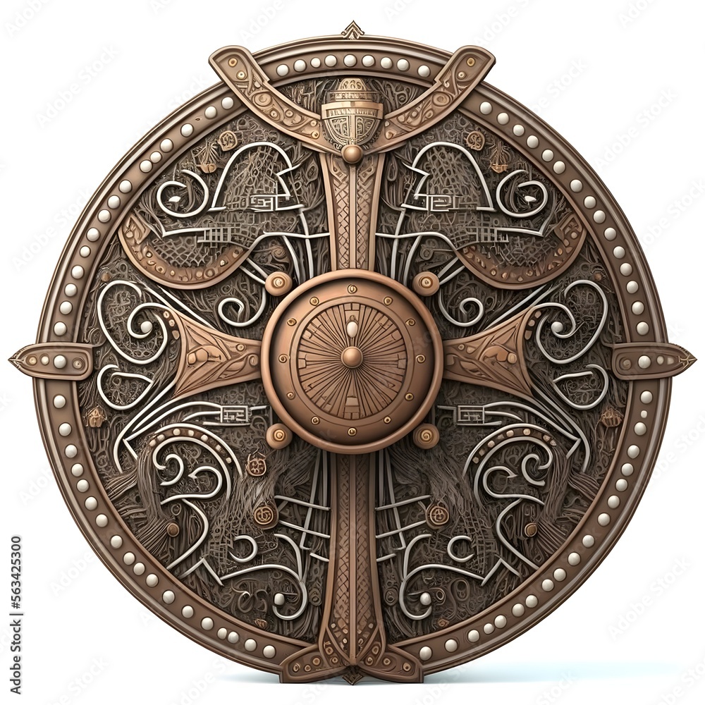 imagine flat design bronze Slavic shield of the vesantian knight in ...