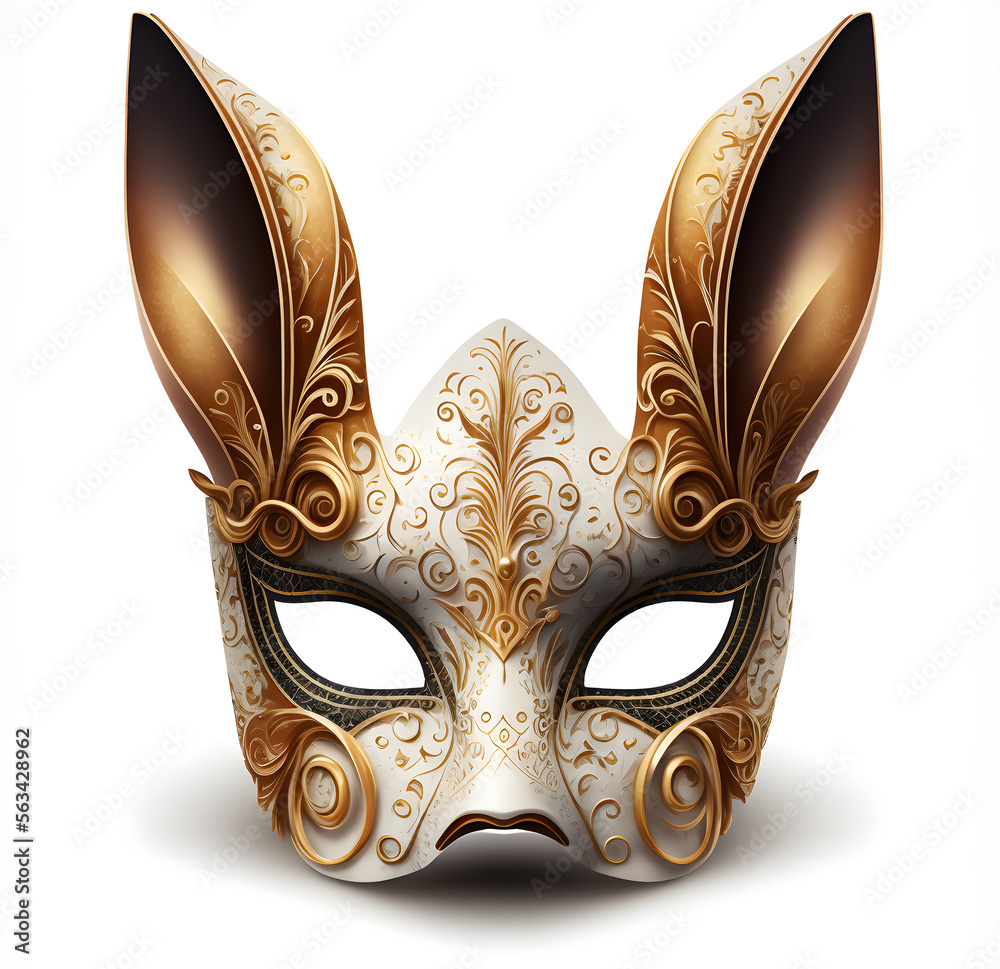 Venetian carnival mask isolated on white background. Animal mask ...